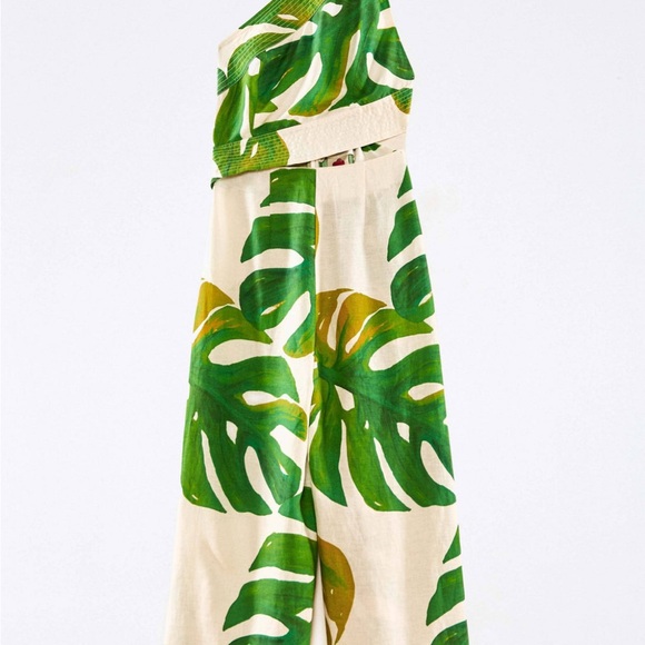 FARM Rio | Pants & Jumpsuits | New Farm Rio White Monstera Jumpsuit ...